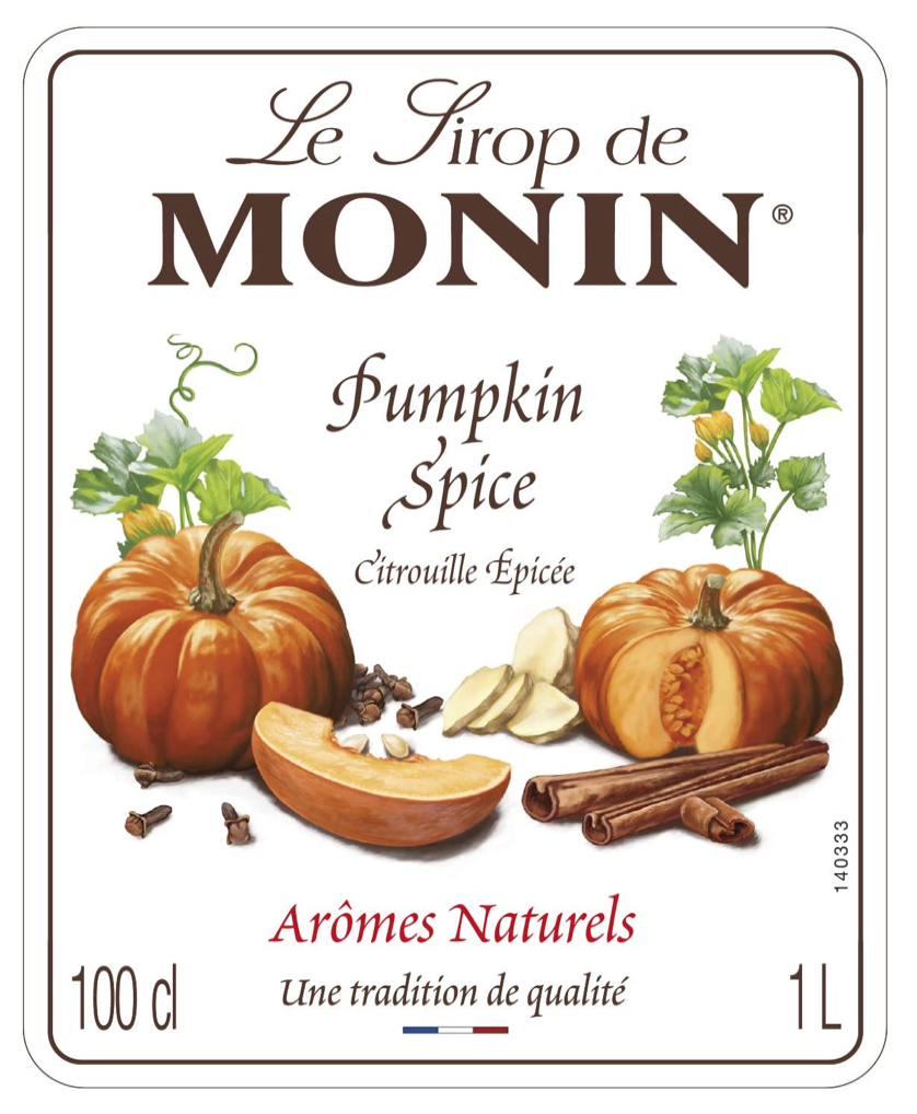 MONIN Premium Pumpkin Spice Syrup 1L - Roasted and Brewed